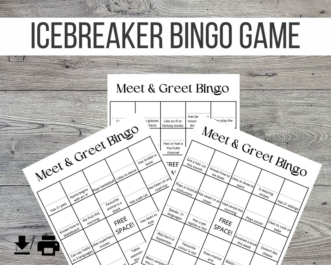 Meet and Greet Icebreaker Bingo Game Digital Printable Games - Etsy