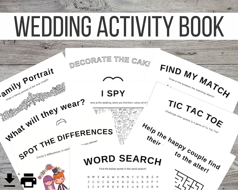 Children's Wedding Activity Book Wedding Table Printable - Etsy