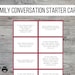 Conversation Starter and Topic Question Cards for Dinner Party or Event ...