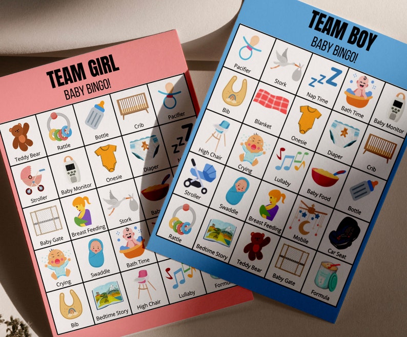 Gender Reveal Bingo Baby Shower Game, Party Games, Gender Reveal ...