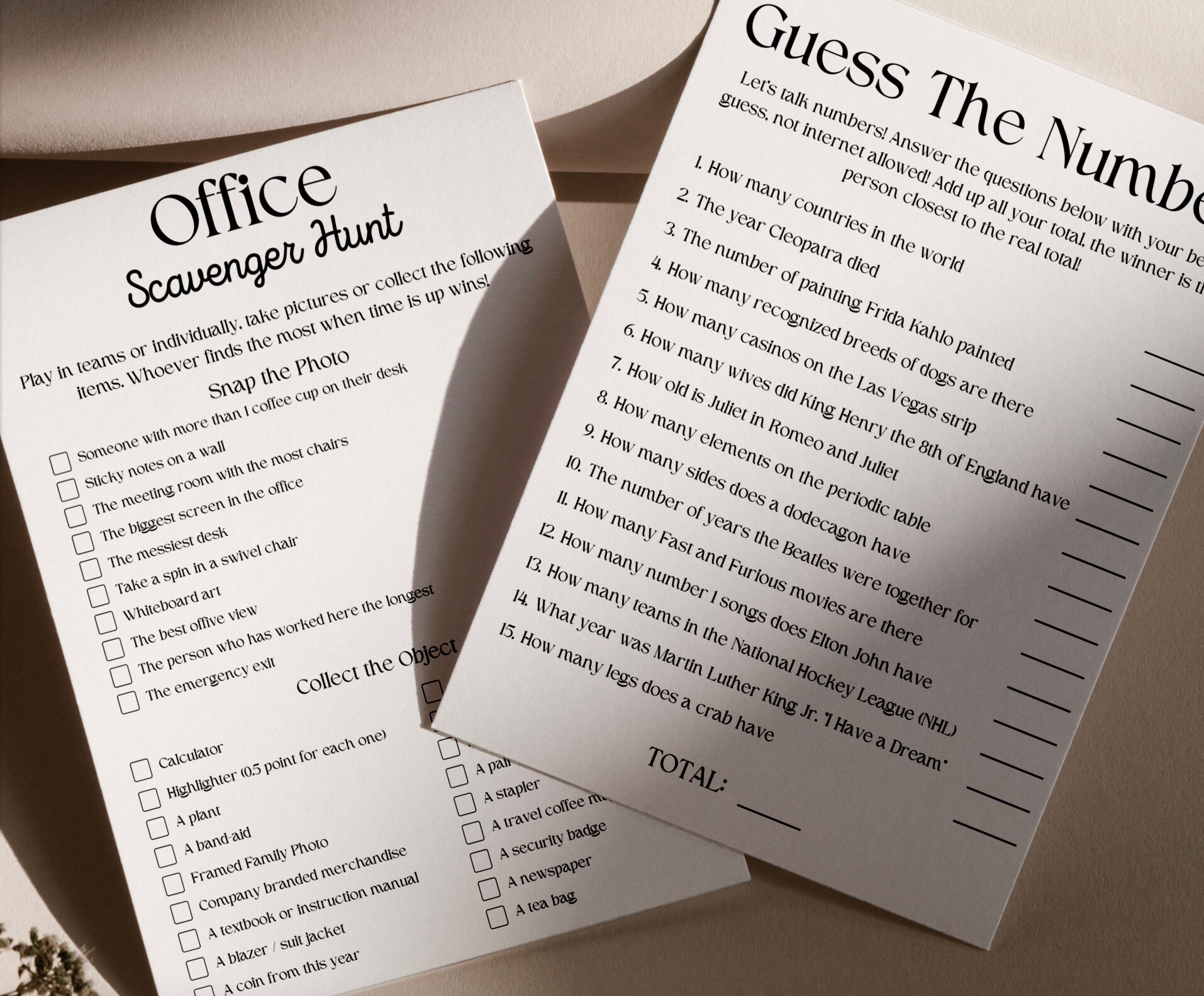 Office Party Printable Games Bundle, Printable Games for Work, Team ...