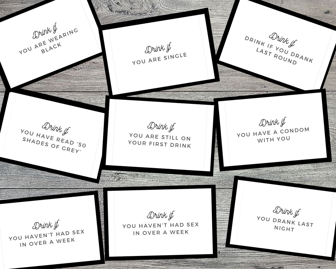 Adults Only Drink If Printable Party Game, 40 Cards - Etsy