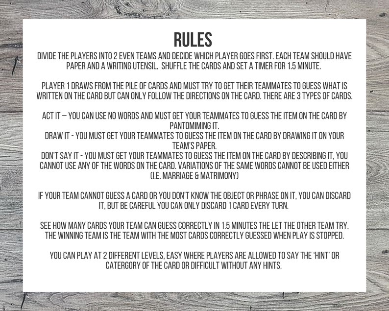 Adults Only Act, Draw or Describe Printable Cards Party Game, 180 Cards ...