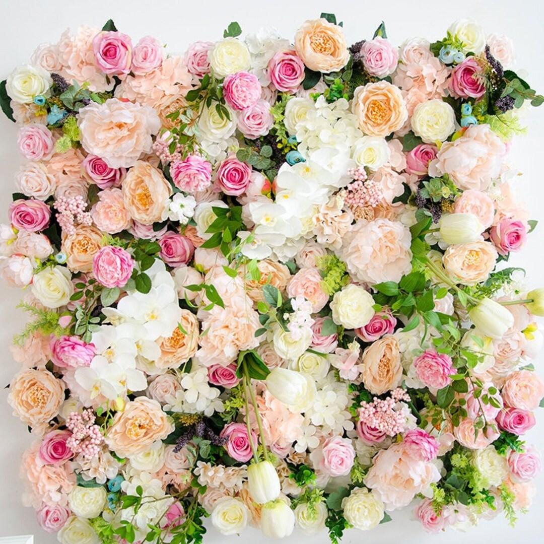 Blush Floral Wall Panel: 3D Flower Backdrop, 50x50cm - Etsy