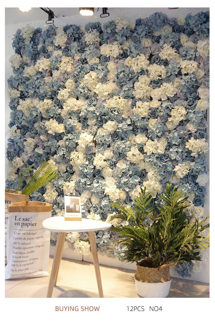 Blue Wedding Flower Wall Panels for Party Special Event Decor Floral ...