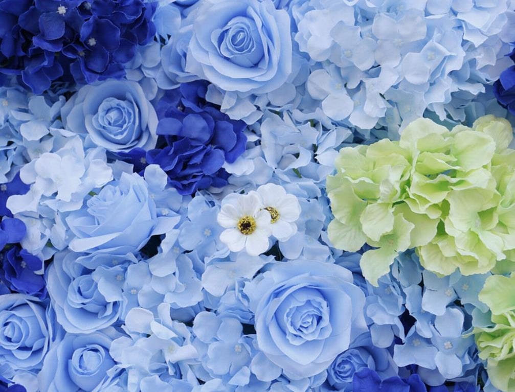 Blue Rose Flower Wall for Wedding Photography Backdrop Special Event ...