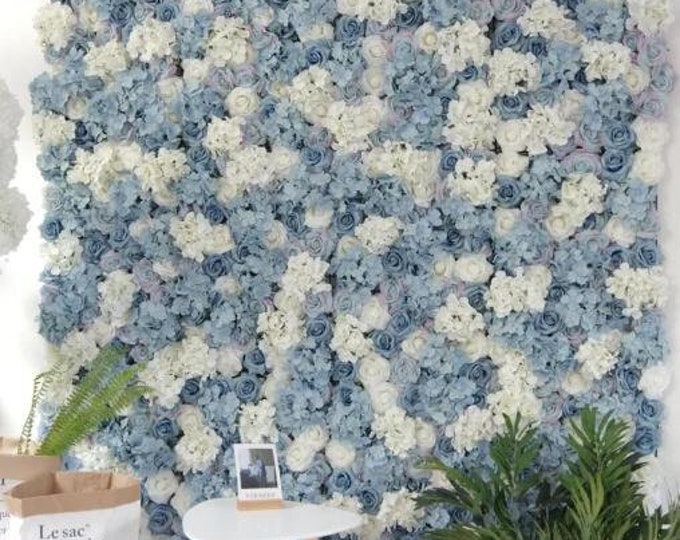 Blue Wedding Flower Wall Panels for Party Special Event Decor Floral ...