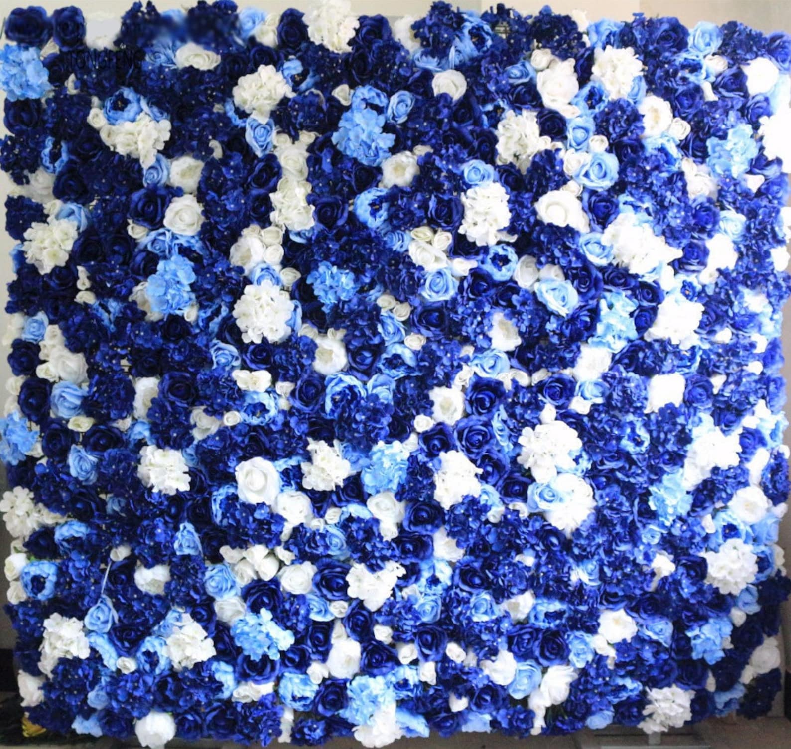 Royal Blue Flower Wall for Wedding Photography Backdrop Artificial ...