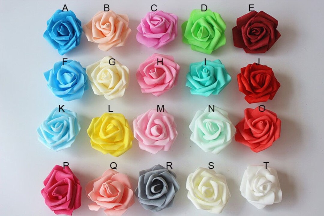 100 Heads Fake Rose PE Foam Flowers for Wedding Party Decor Arrangement ...
