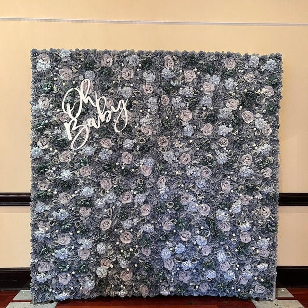 Popular Grey Blue Flower Wall for Wedding Romantic Photography Backdrop ...