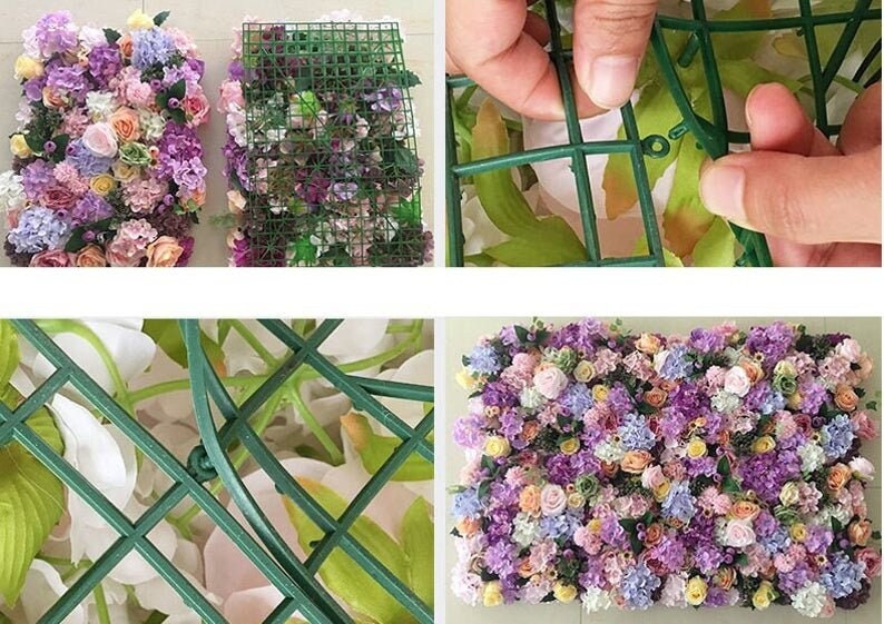 Blue Wedding Flower Wall Panels for Party Special Event Decor Floral ...