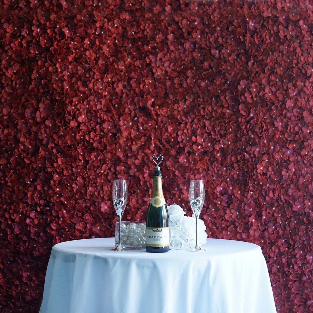 Wine Red Hydrangea Flower Wall Wedding Photography Backdrop Event Salon ...