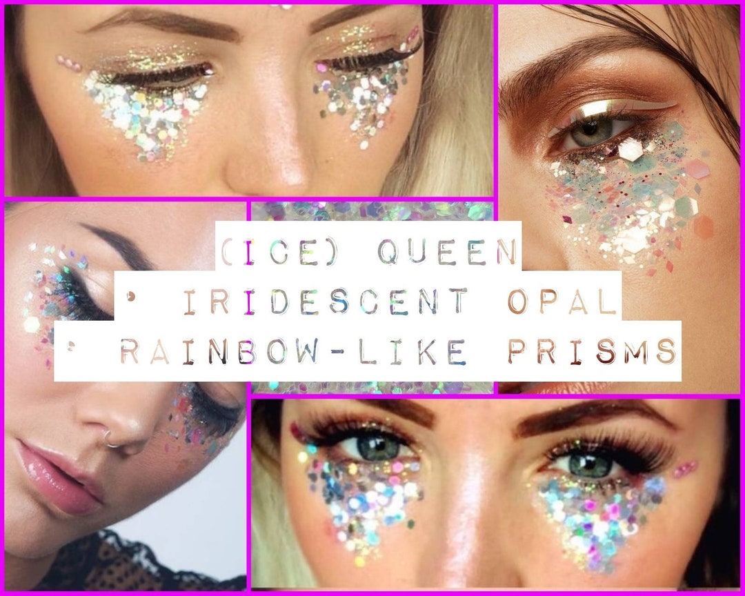 Body & Face Glitter Gel Makeup, Hair, Eye, Rave, Festival, Iridescent, Duochrome, Opal, Rainbow ...