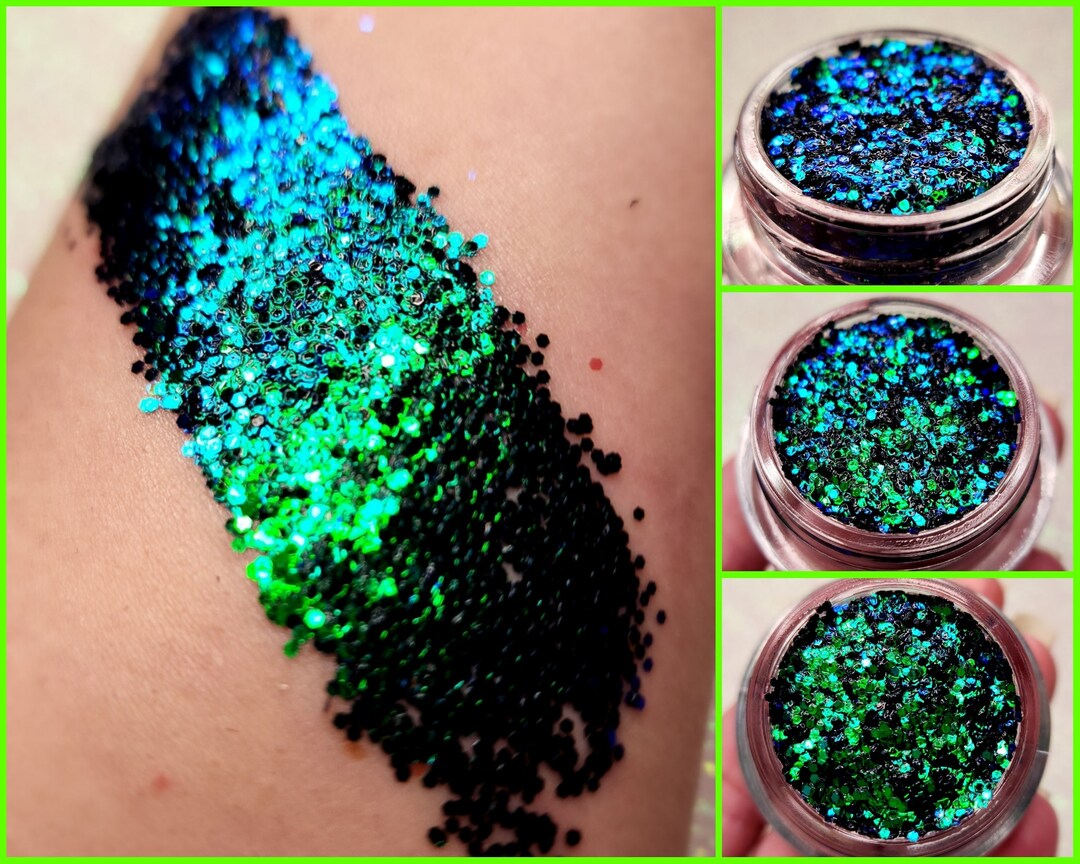 Face & Body Glitter Gel Makeup, Eye, Hair, Cosmetic, Festival, Rave, Duochrome Color Shift ...