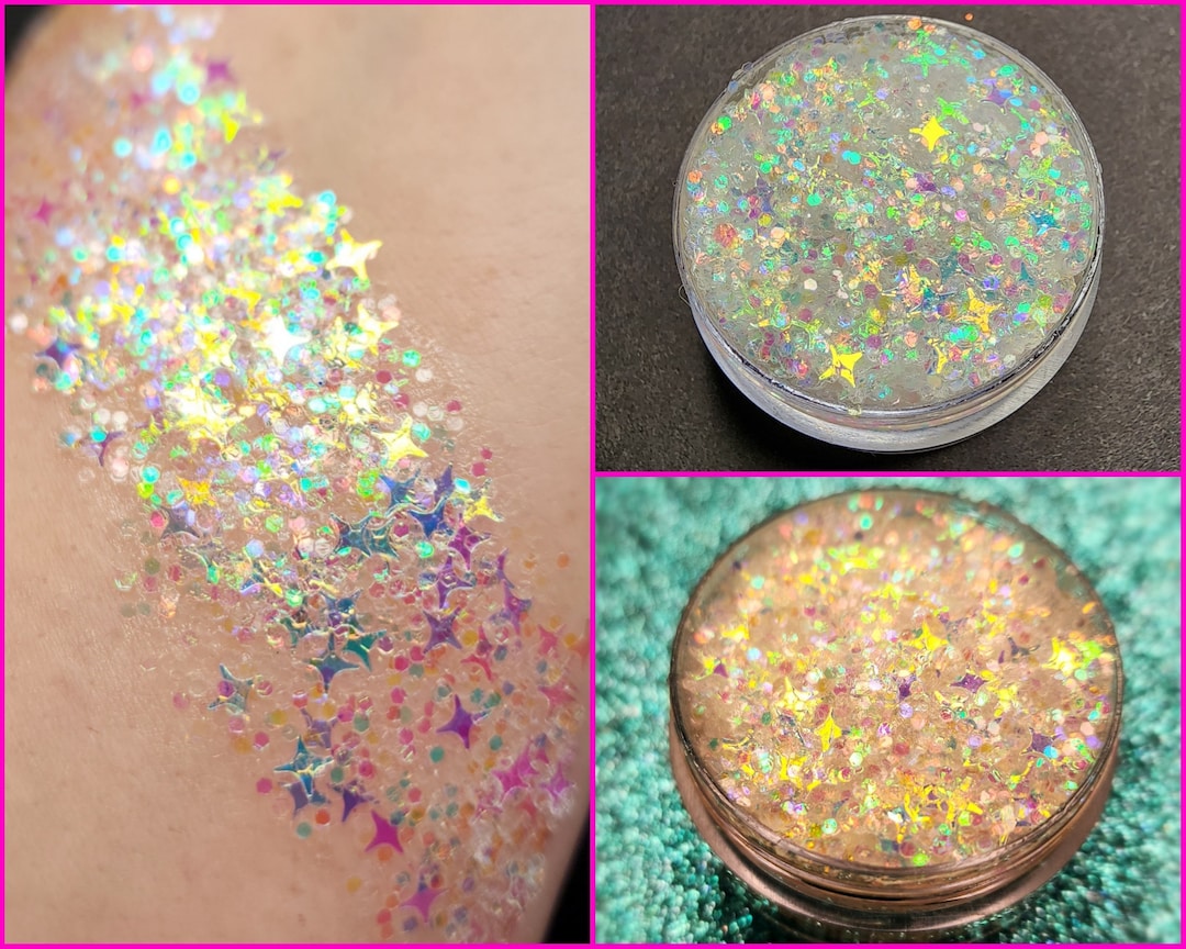 Body & Face Glitter Gel Makeup, Hair, Eye, Rave, Festival, Iridescent ...