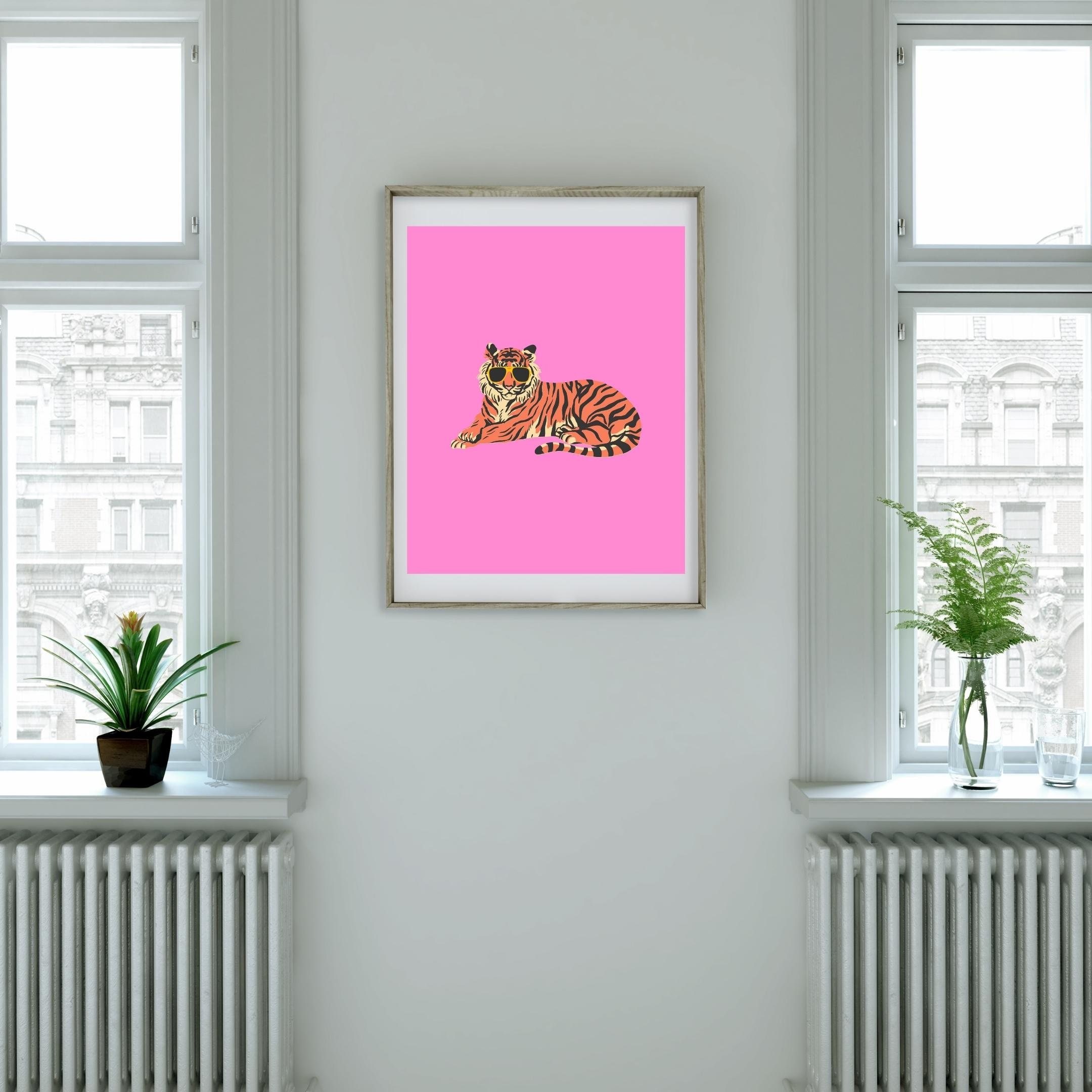 Wall Art Digital Prints, Digital Download, Trendy, Retro Tiger, Fashion ...