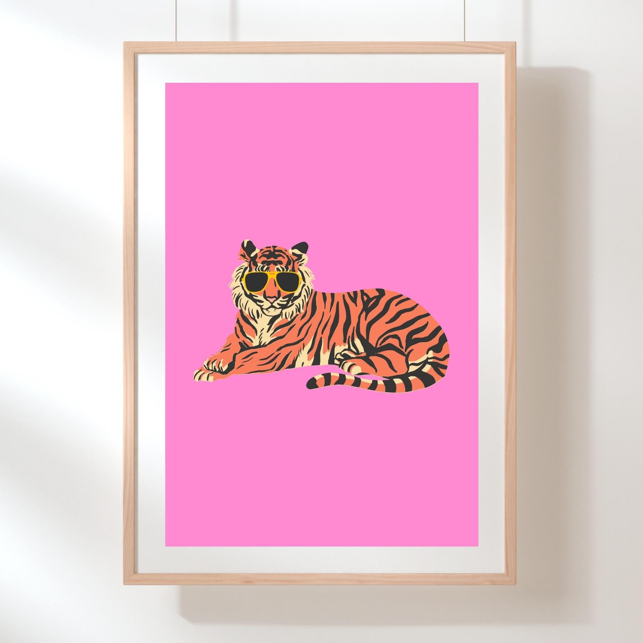 Wall Art Digital Prints, Digital Download, Trendy, Retro Tiger, Fashion ...
