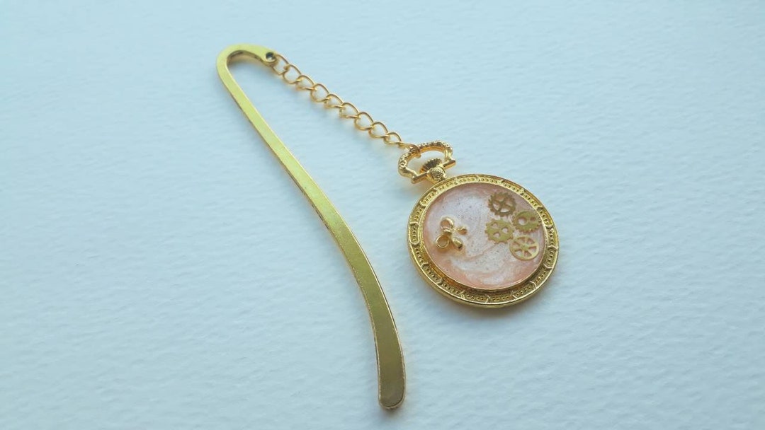 Pink Pocket-watch Style Bookmark - Etsy