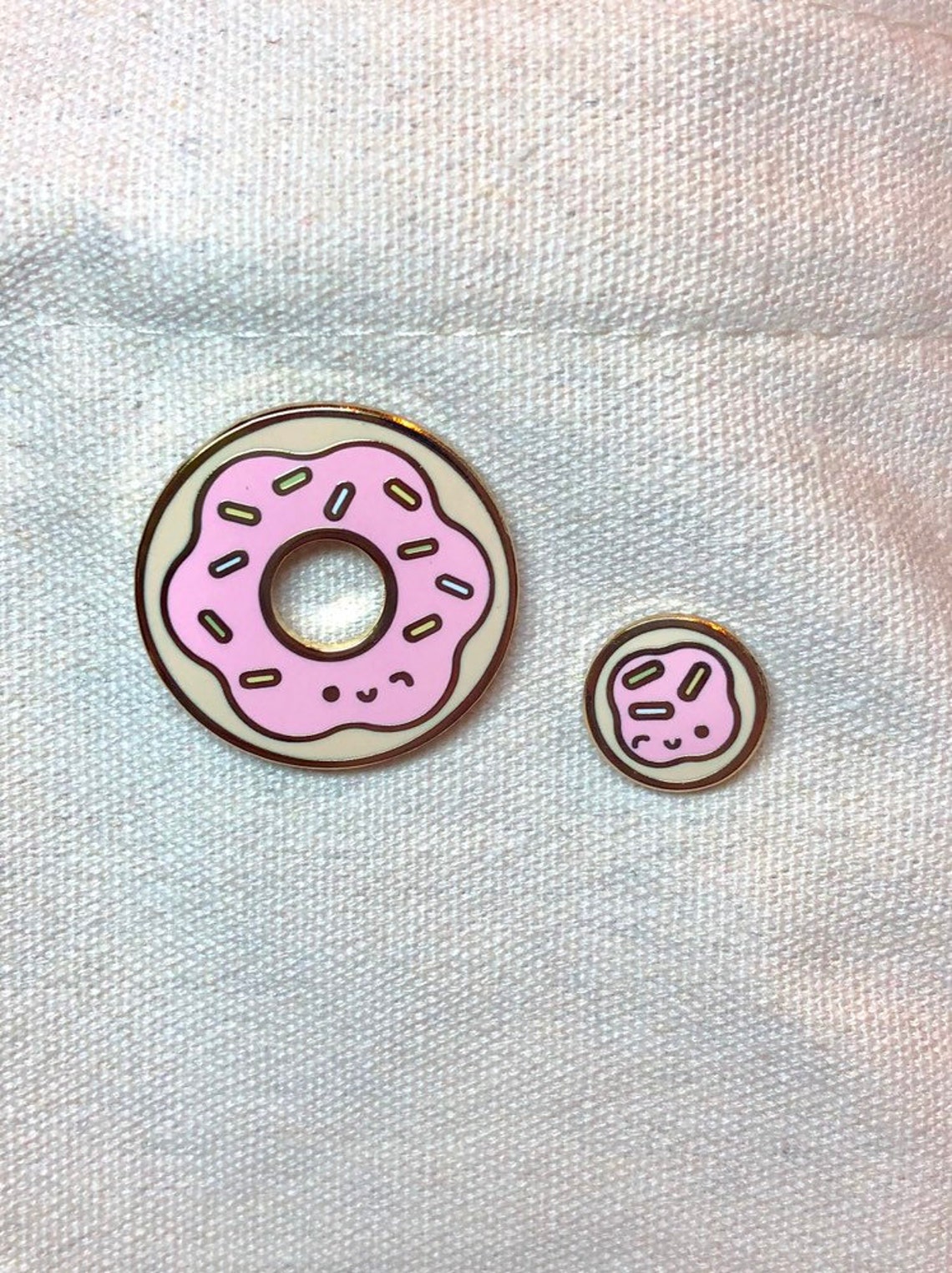 Donut and Donut Hole Enamel Pin Set - Etsy