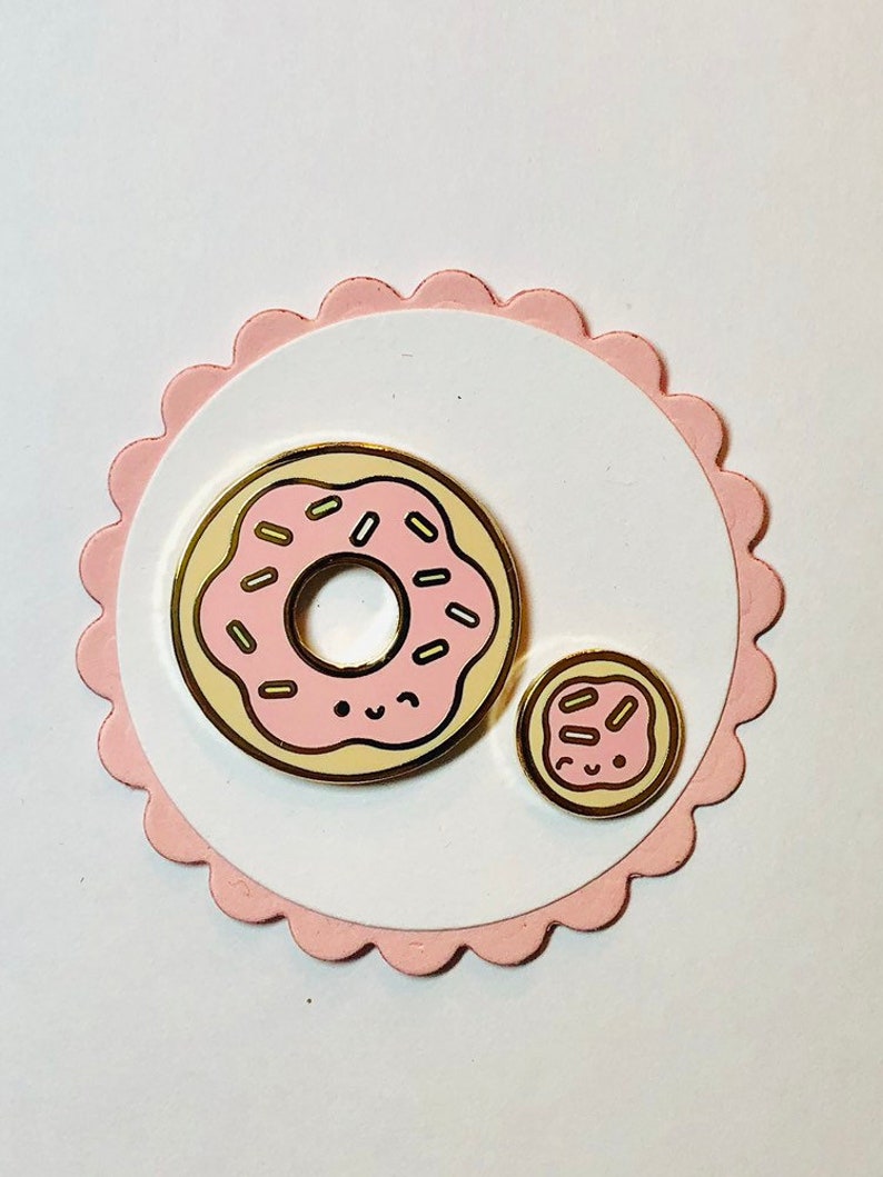 Donut and Donut Hole Enamel Pin Set - Etsy