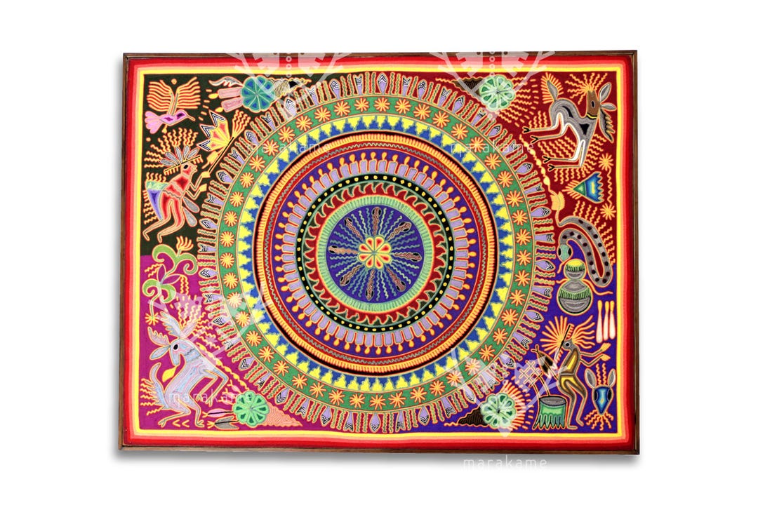 Yarn Painting Circle Huichol - Takutsi Nakawé - Creative Mother - 120 ...