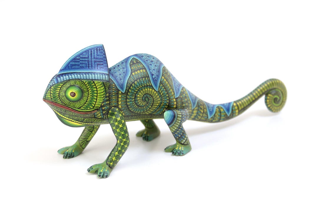 Alebrije – Green-tailed Chameleon – Spirit of Adaptation - Etsy UK