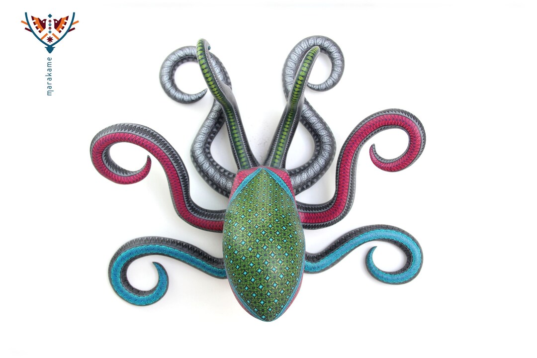 Alebrije Squid 15 In. Mexican Art From Oaxaca - Etsy