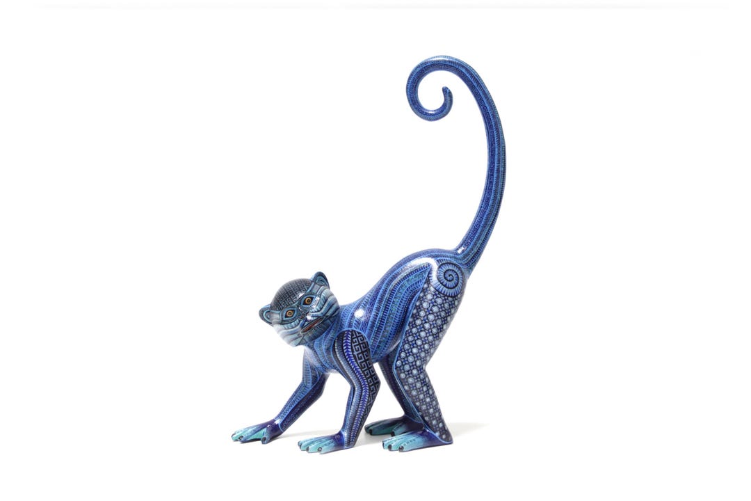 Alebrije - Bigui Ruu - Sacred Monkey - 26 Cm. 10.5 In. - Mexican Folk ...