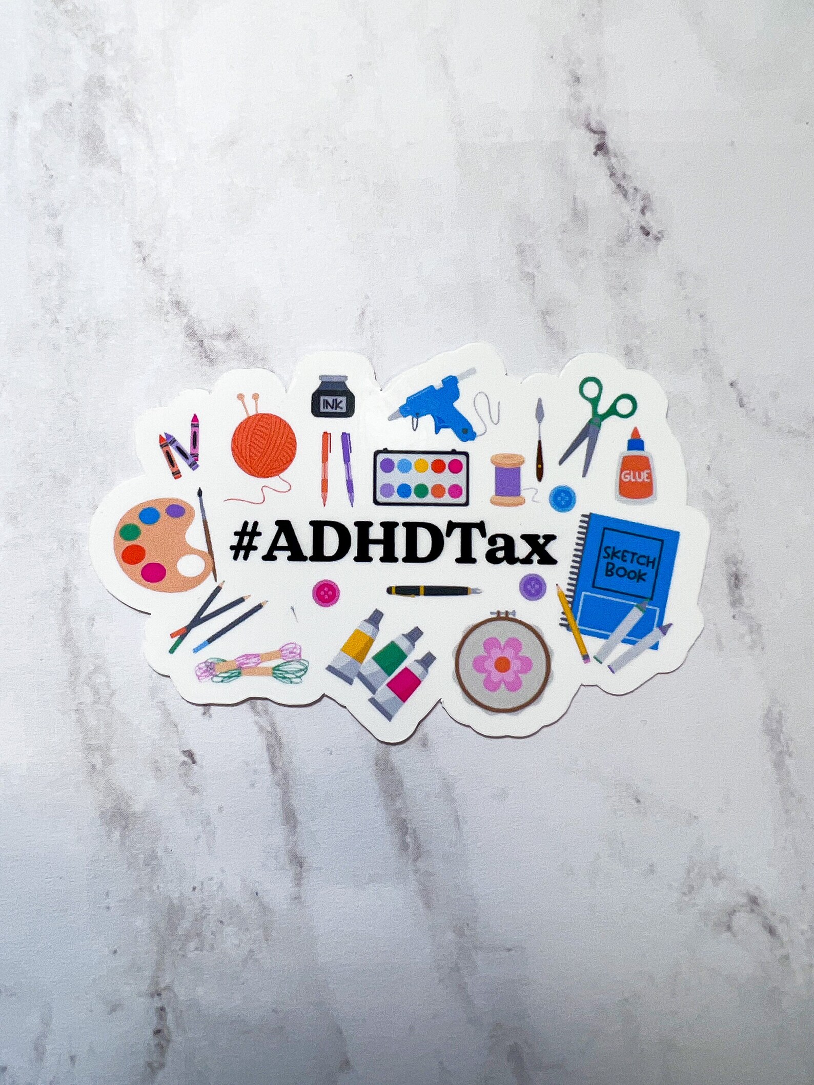 ADHD Tax Sticker, Neurodivergent, Anxiety, Hobby Hopping, Hyperfixation ...