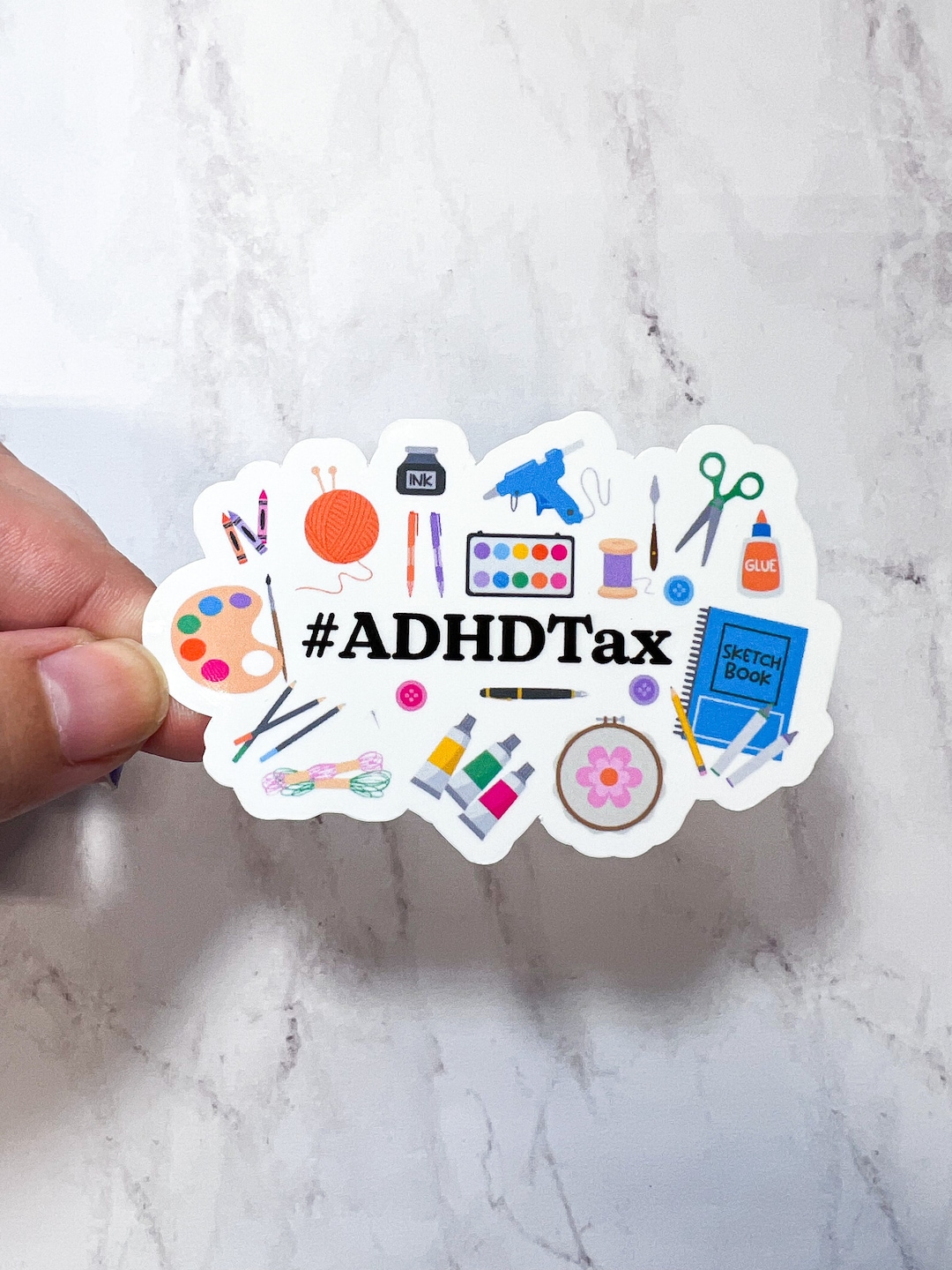 ADHD Tax Sticker, Neurodivergent, Anxiety, Hobby Hopping, Hyperfixation ...