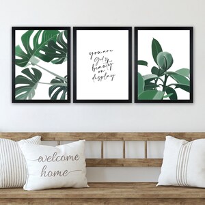 Botanical Print Set, Living Room Wall Art, Home Decor Gift, Houseplant ...