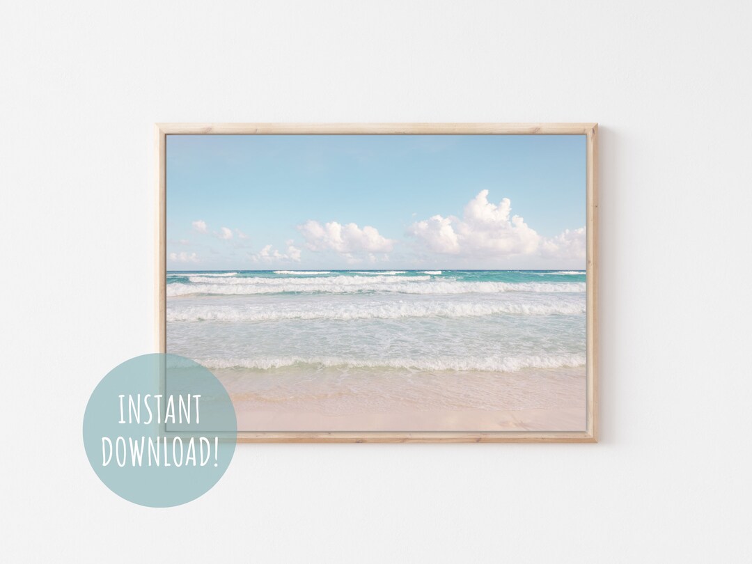 Ocean Print, Beach Photography, Printable Ocean Art, Ocean Waves ...