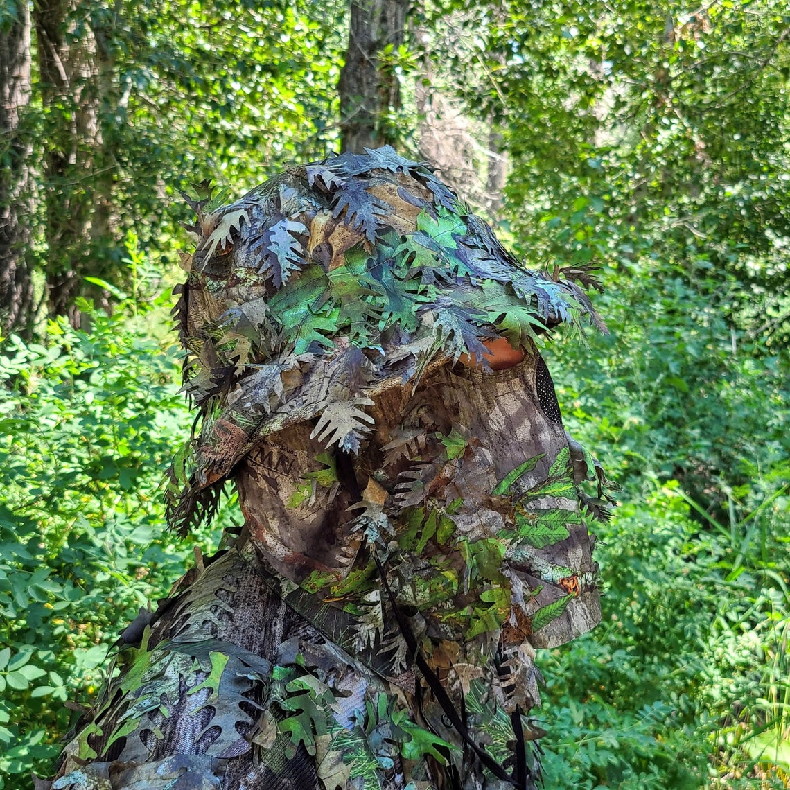 NWTF Mossy Oak Obsession 3D Leafy Camo Face Mask Bucket Hat for Ghillie ...