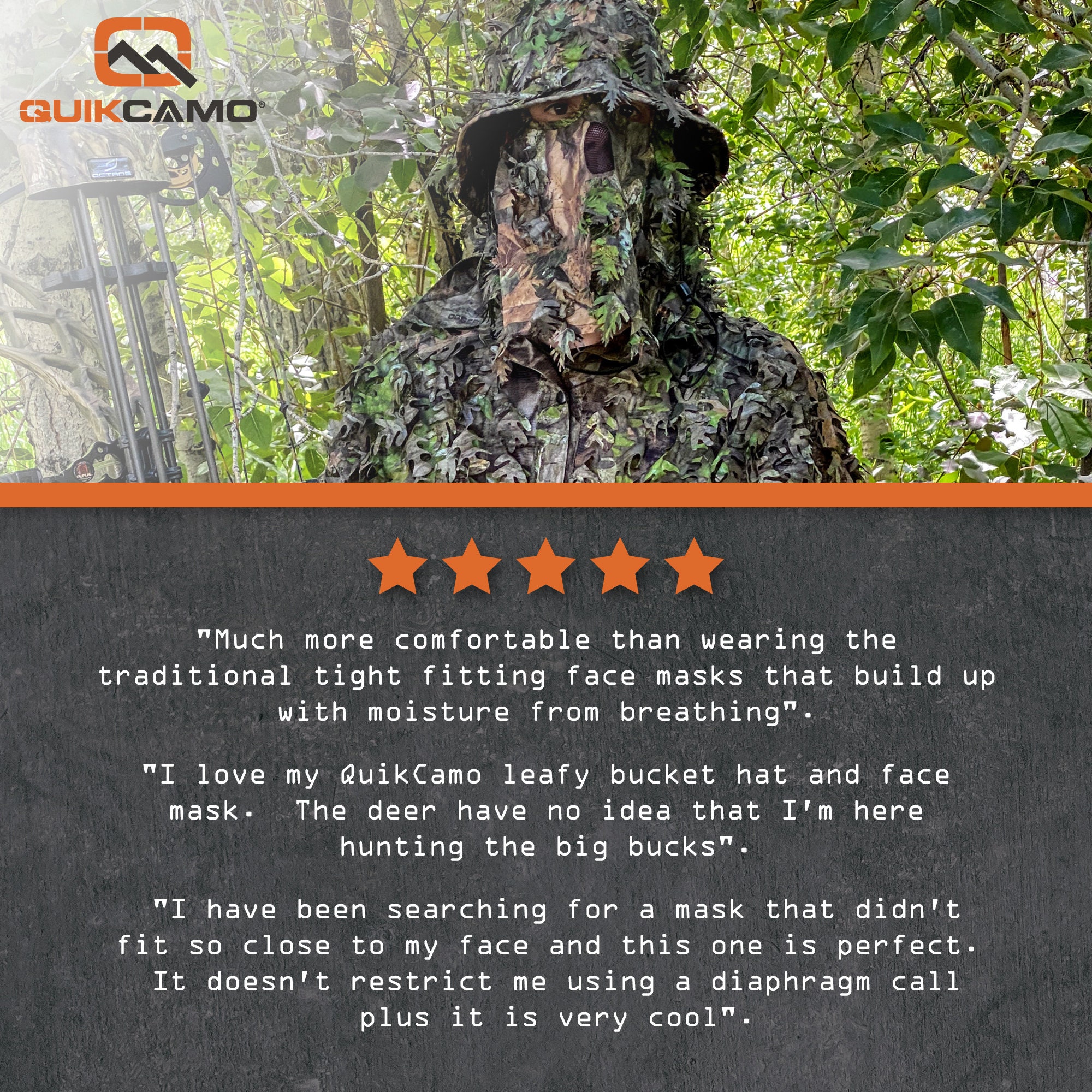 NWTF Mossy Oak Obsession 3D Leafy Camo Face Mask Bucket Hat for Ghillie ...