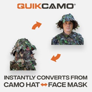 NWTF Mossy Oak Obsession 3D Leafy Camo Face Mask Bucket Hat for Ghillie ...