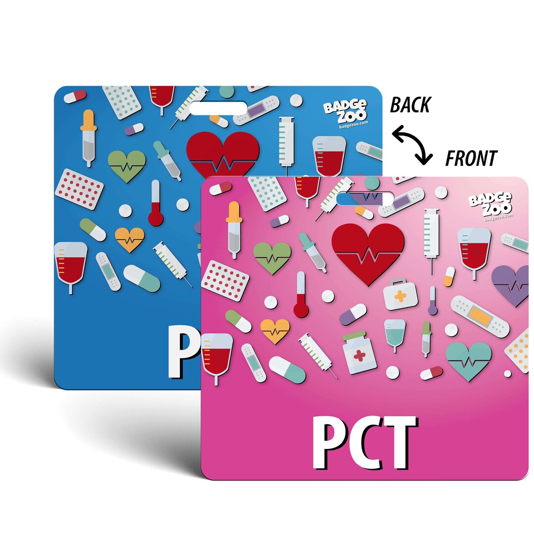 PCT Badge Buddy Pink/blue Horizontal Badge Id Card by Badgezoo - Etsy