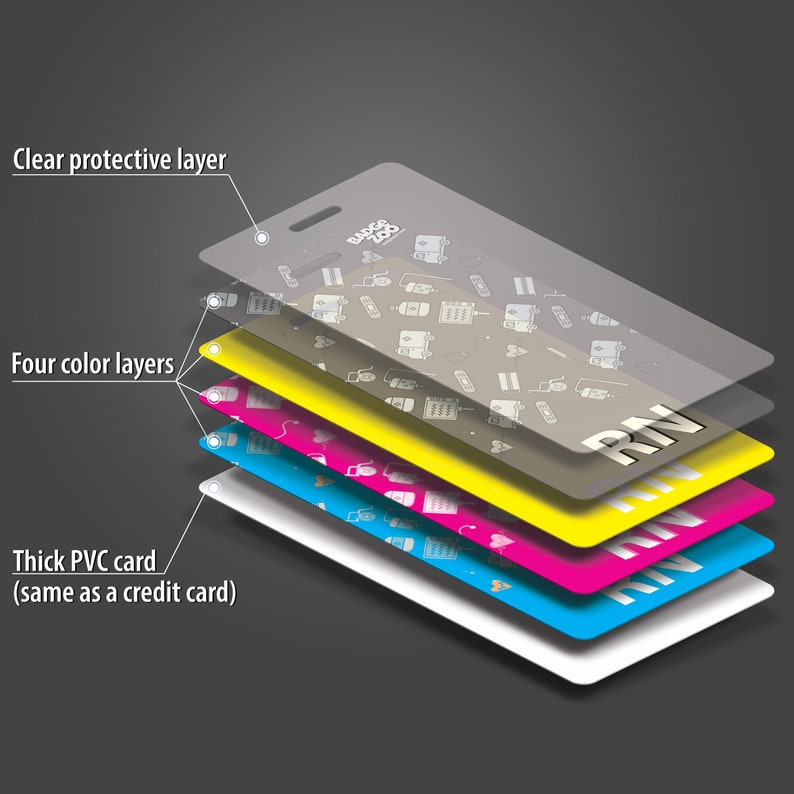 RN Badge Buddy Pink With Medical Icons Vertical Badge Id | Etsy