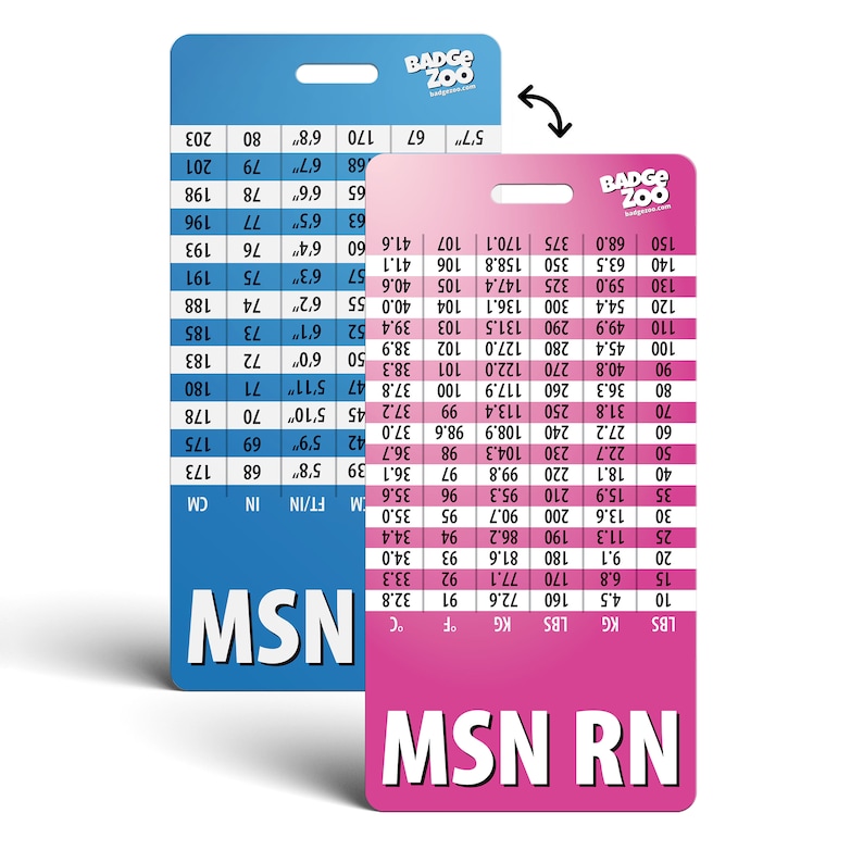 MSN RN Badge Buddy Pink/blue Vertical Heavy Duty With | Etsy