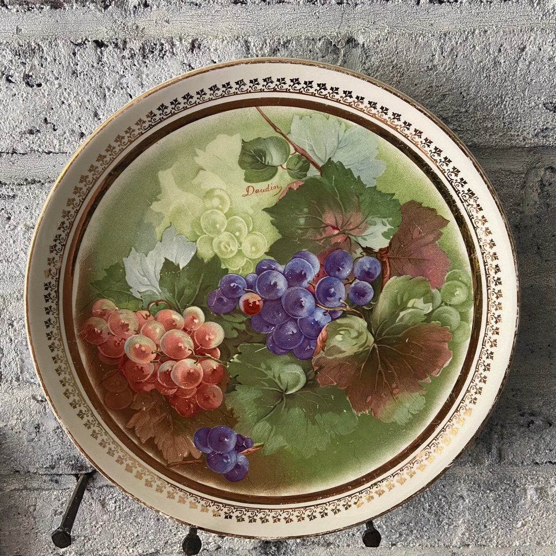 Vintage Signed Dresden China Fruit Plate - Etsy