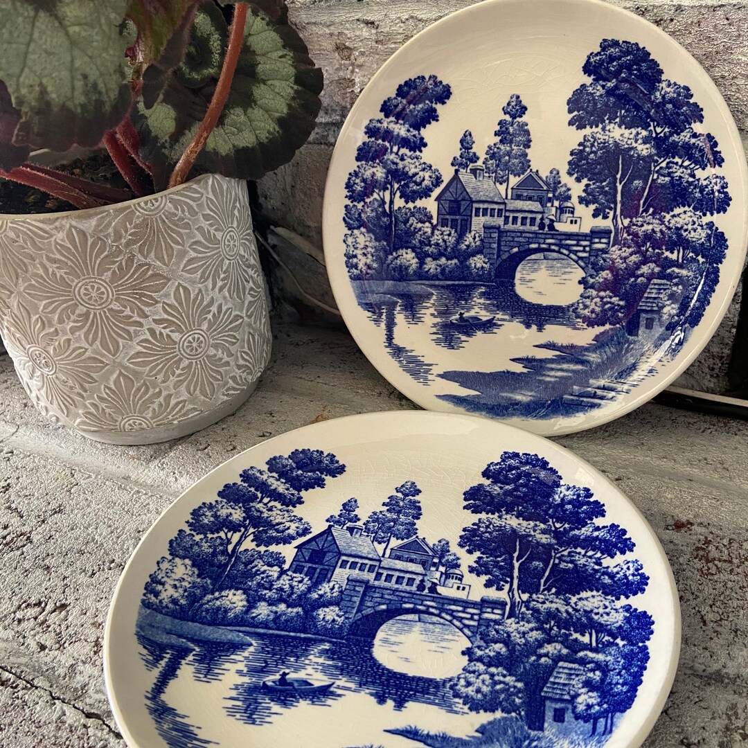 Vintage Blue Willow Nasco “lakeview” Dinner Plates - Etsy