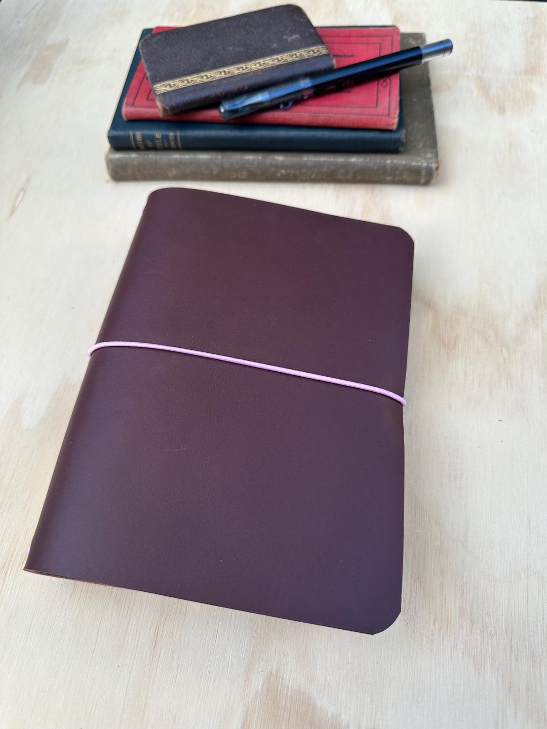 B6 Size Chocolate Brown Leather Travelers Notebook Cover, Customize ...