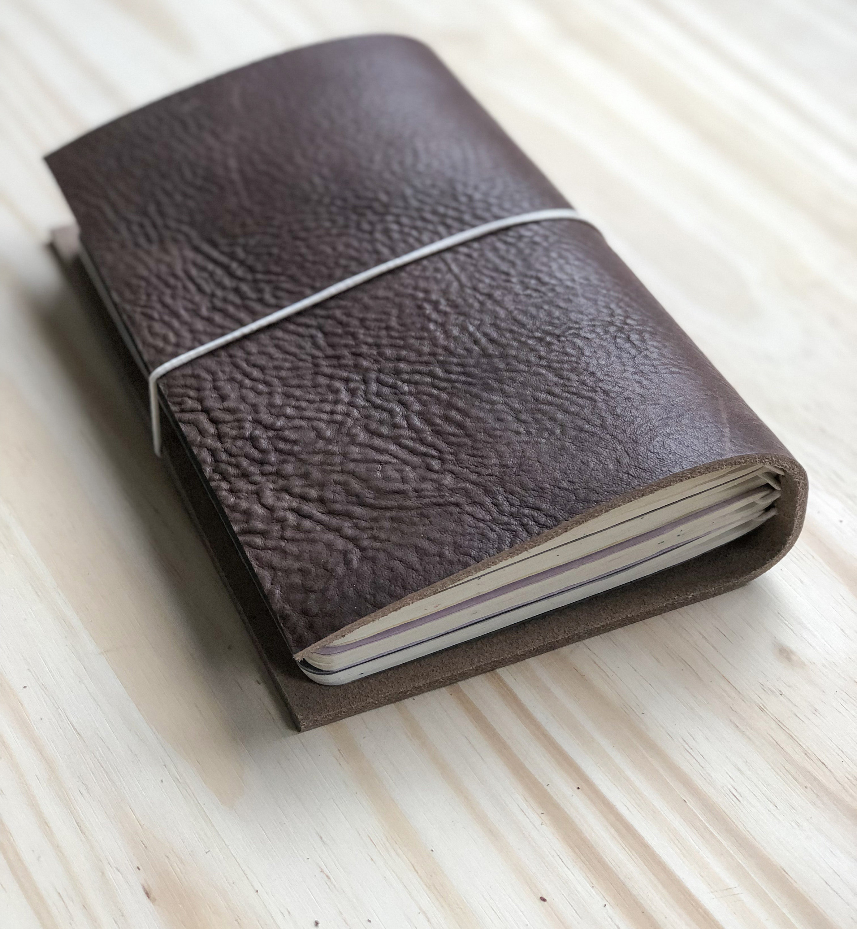 Tumbled Brown Leather Travelers Notebook Cover Customize Your | Etsy