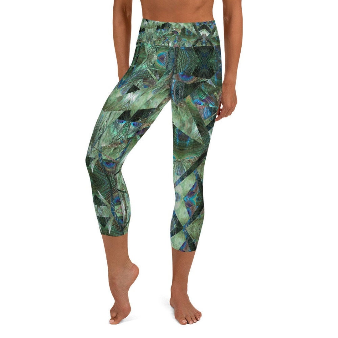 Peacock Pandemonium Art You Can Wear Yoga/ High Waisted - Etsy