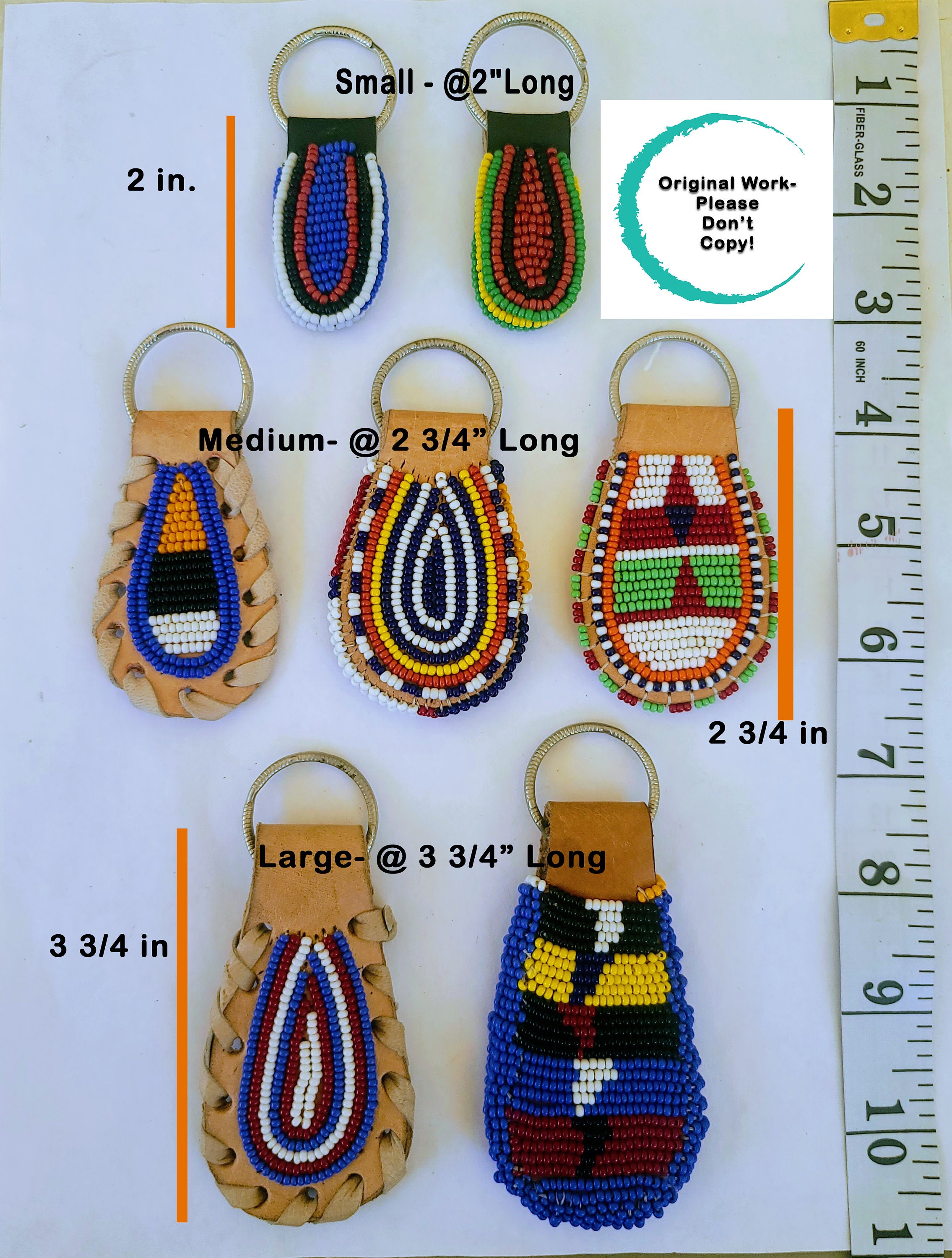 Maasai Beaded Keyrings REAL Maasai Beadwork, Handmade in 3 Sizes// - Etsy