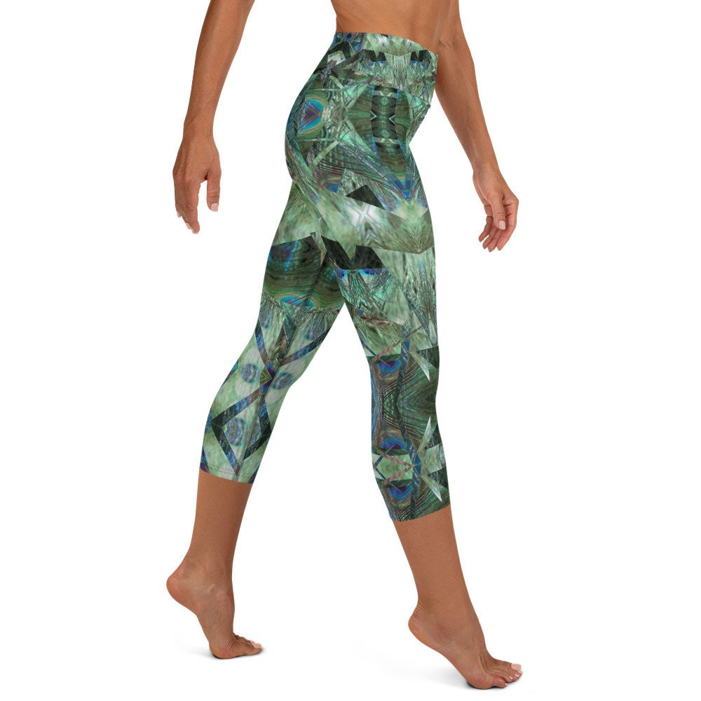 Peacock Pandemonium Art You Can Wear Yoga/ High Waisted - Etsy