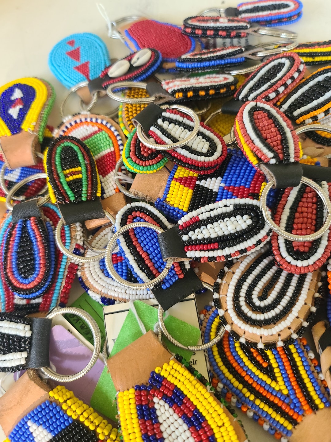 Maasai Beaded Keyrings REAL Maasai Beadwork, Handmade in 3 Sizes// - Etsy