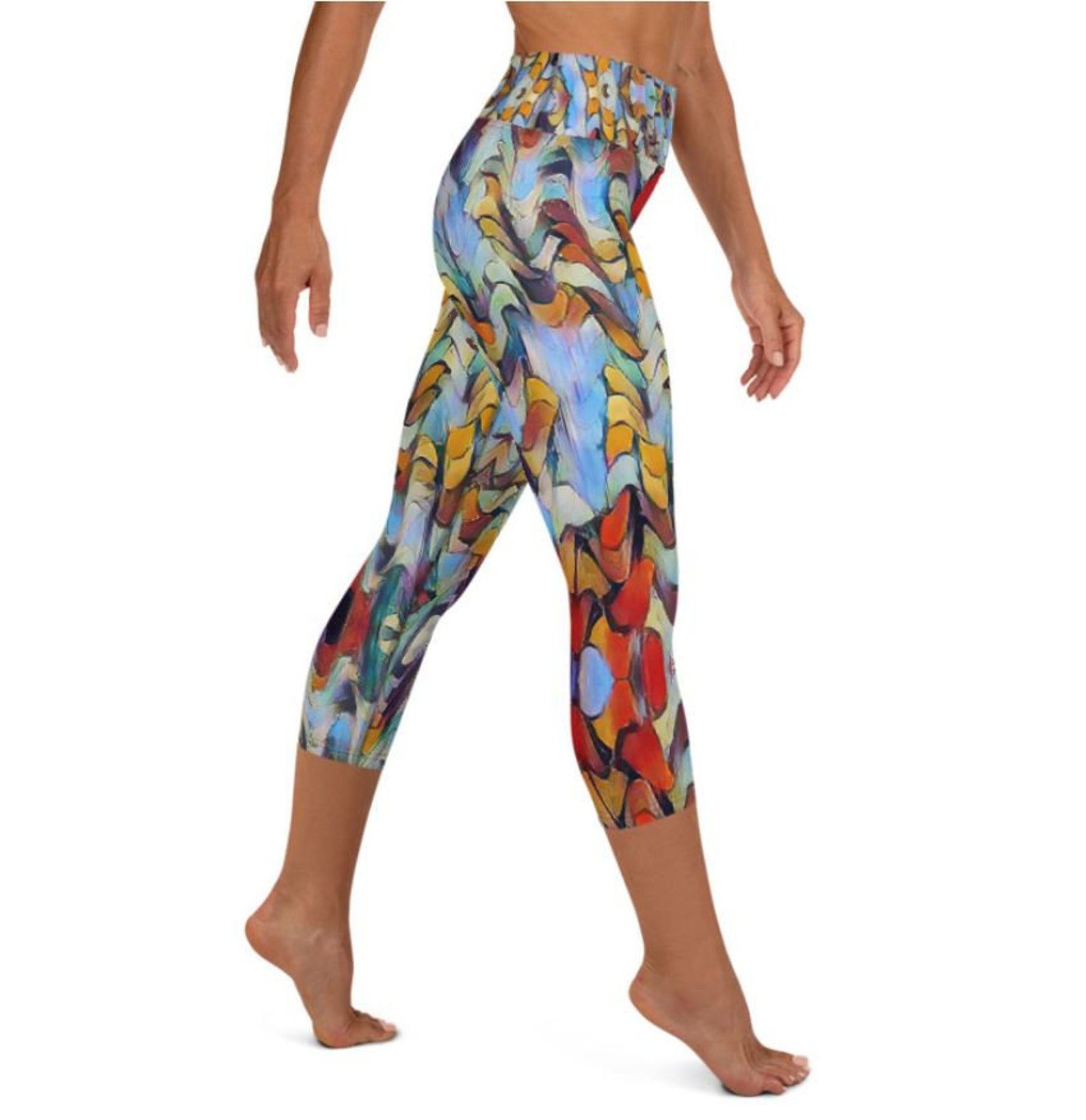 Expressionistic Landscape Art You Can Wear, Yoga / High Waist Capri ...