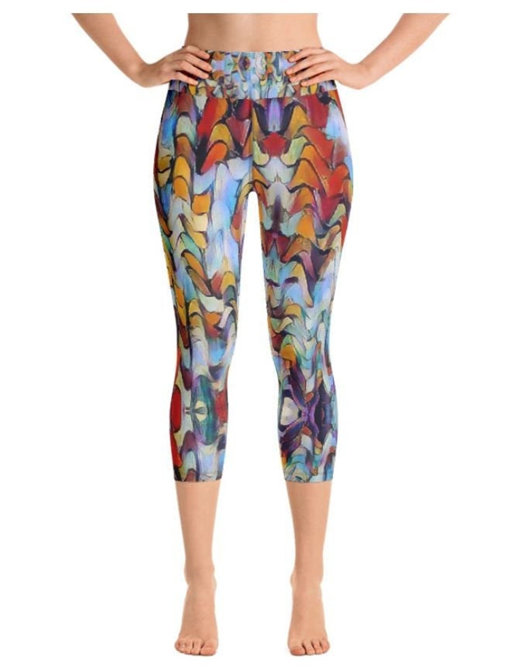 Expressionistic Landscape Art You Can Wear, Yoga / High Waist Capri ...