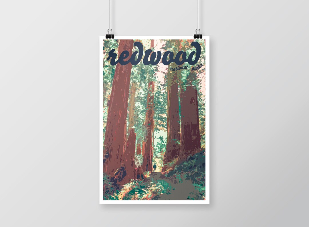 Redwood National Park Digital Download, Redwood National Park Poster ...