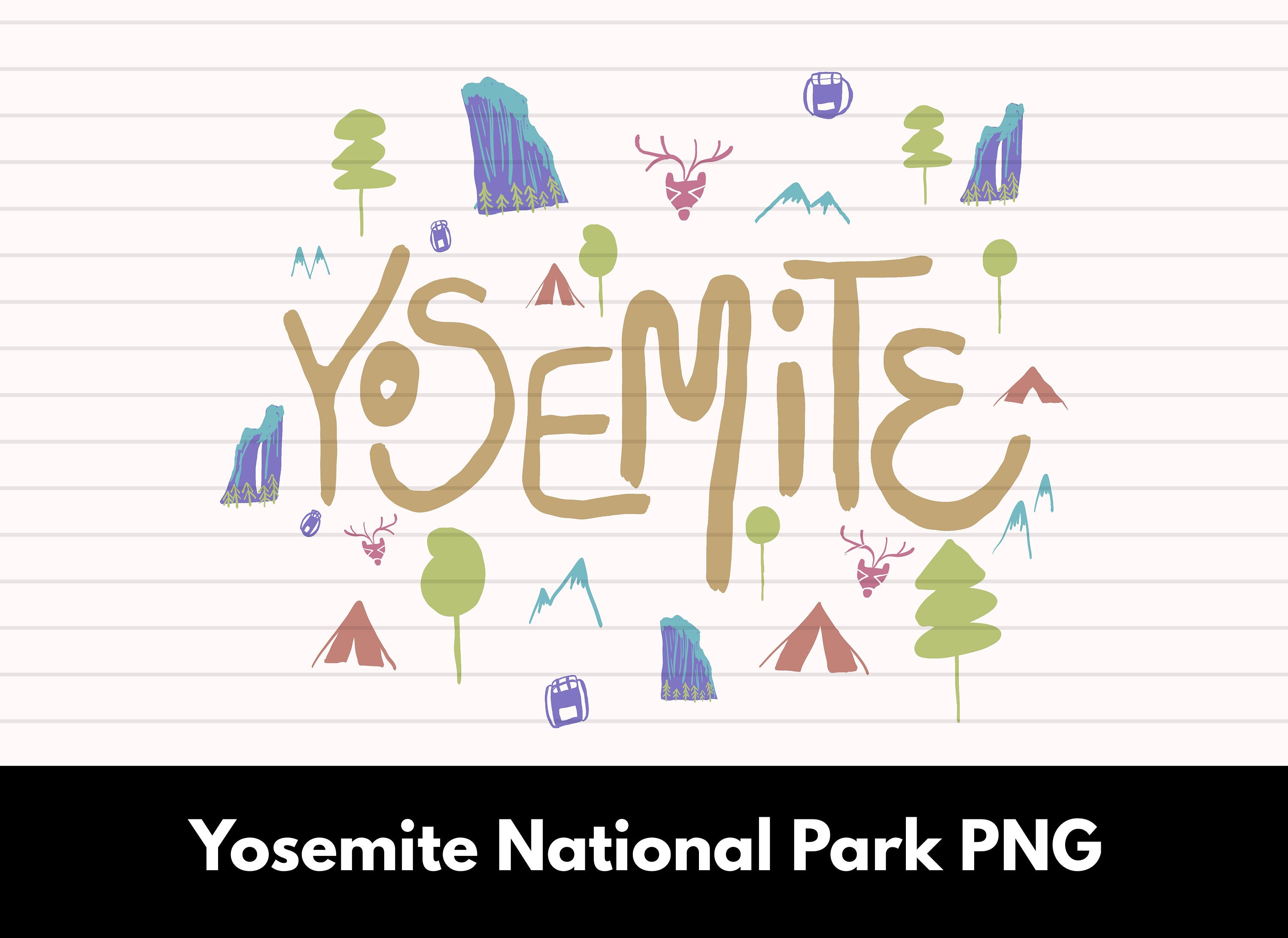 Yosemite National Park Png, PNG Files, PNG Files for Sublimation for ...